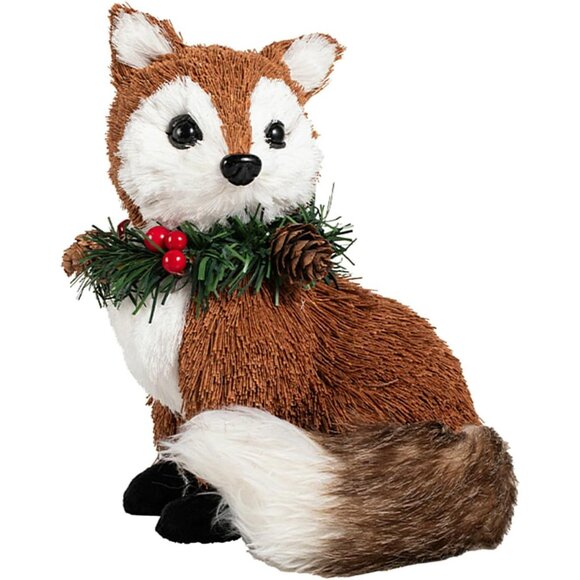 Other | Rustic 83 Sisal Fox With Pinecone Accents Unique Christmas ...